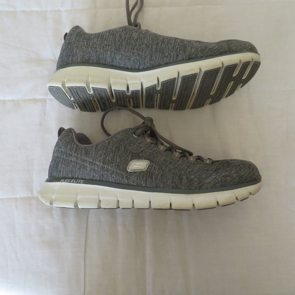 Women's Skechers Gray Flex Elite Running Shoes - Gem